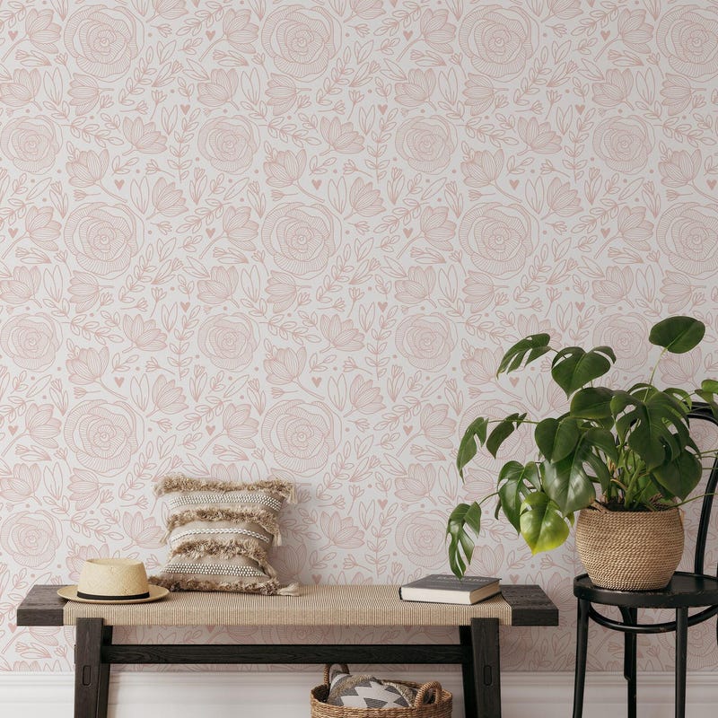 Rose Themed Wallpaper - Etsy