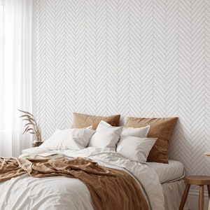Herringbone Wood Parquet Wallpaper | Removable Self Adhesive Modern ...