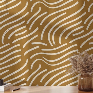 Wavy Lines Wallpaper | Removable Self Adhesive Abstract Modern ...