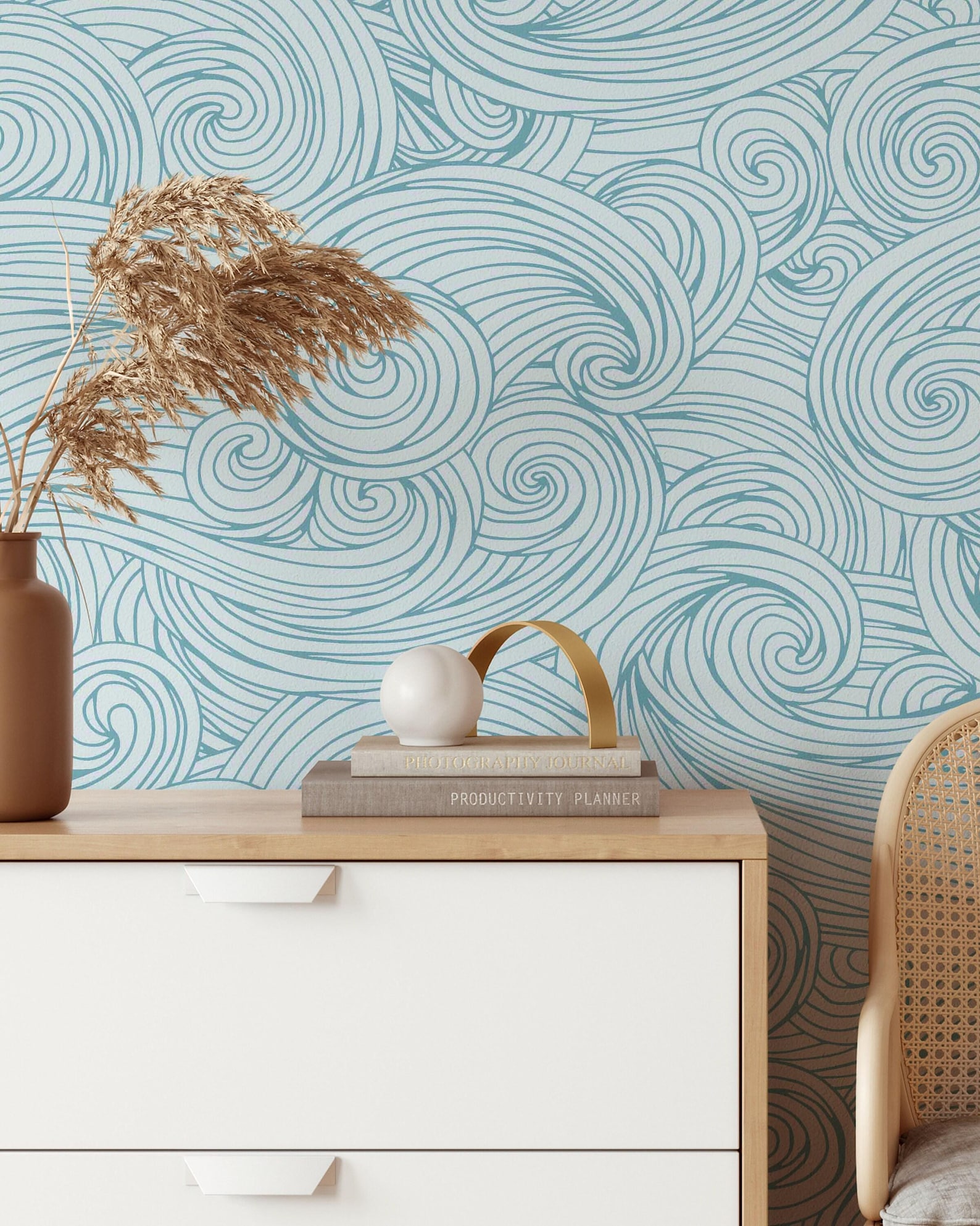 Ocean Waves Peel and Stick Wallpaper | Removable Self Adhesive Waves ...