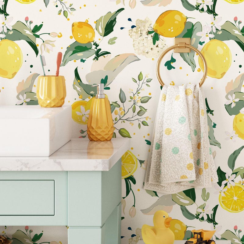 Lemon Wallpaper - Etsy