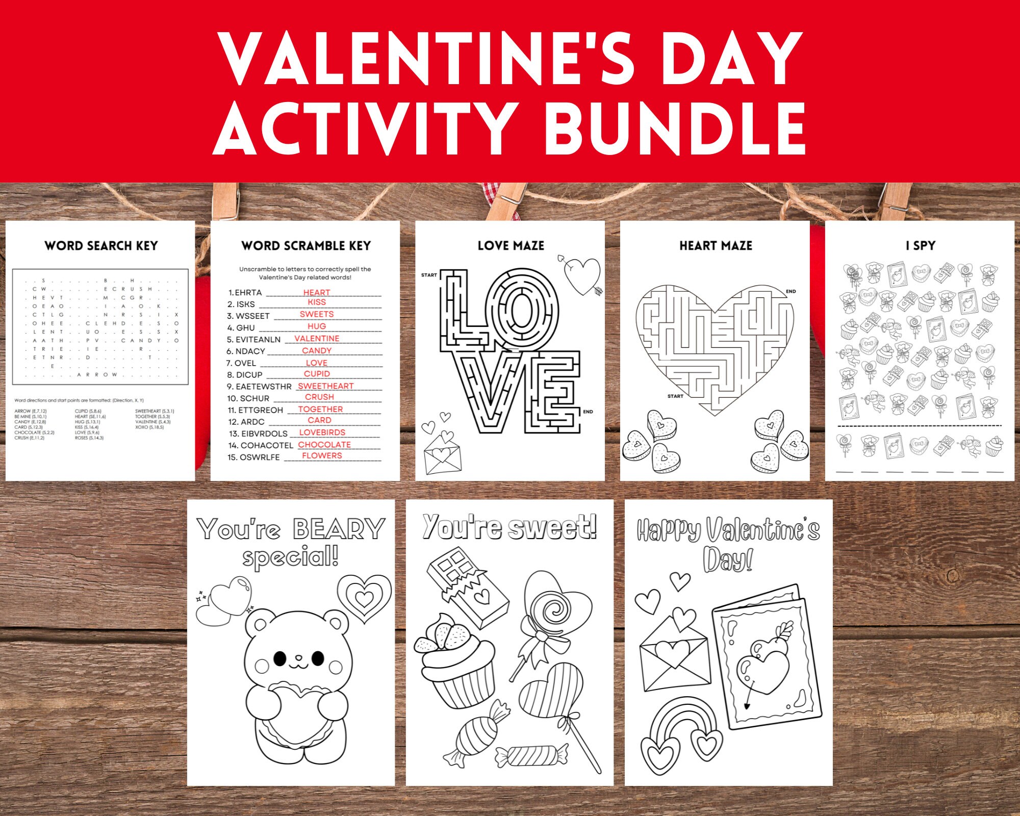 Valentine's Day Kids Activities, Printable Games, Printable Valentine's ...