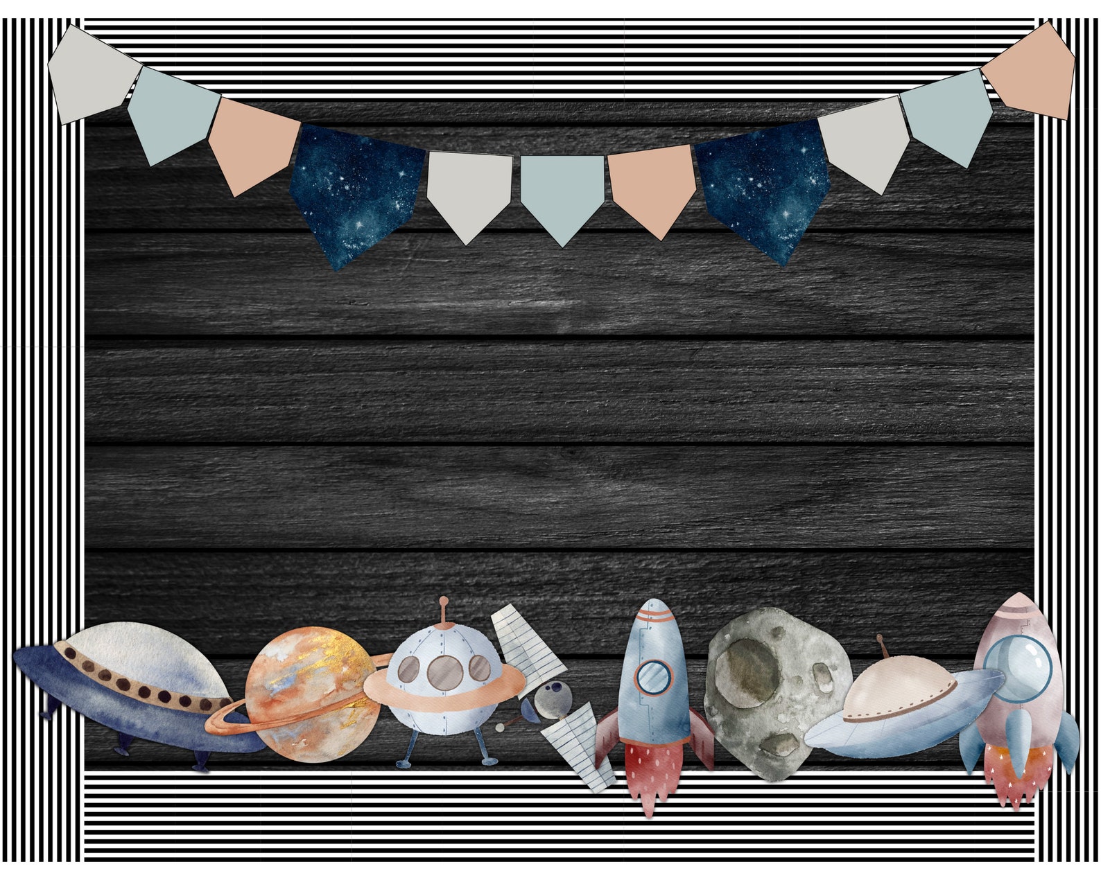 Space Theme Bulletin Board Kit - Etsy