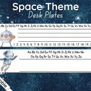 Neutral Space Theme Desk Plates [printable] - Etsy