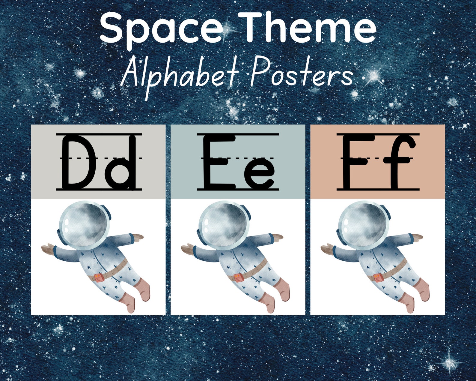 Space Theme Alphabet Posters - Etsy