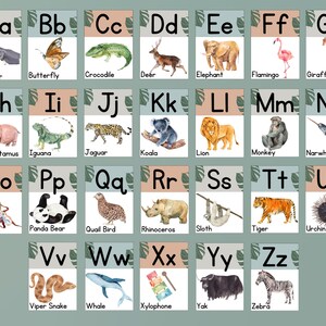 Neutral Safari Alphabet Posters - Etsy