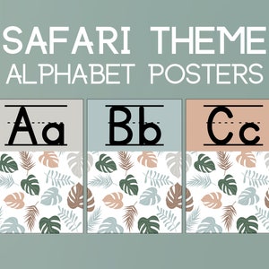 Neutral Safari Alphabet Posters - Etsy