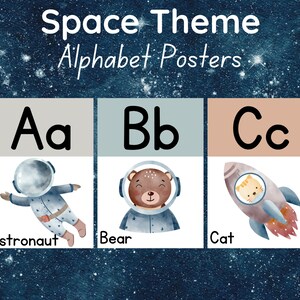 Space Theme Alphabet Posters - Etsy