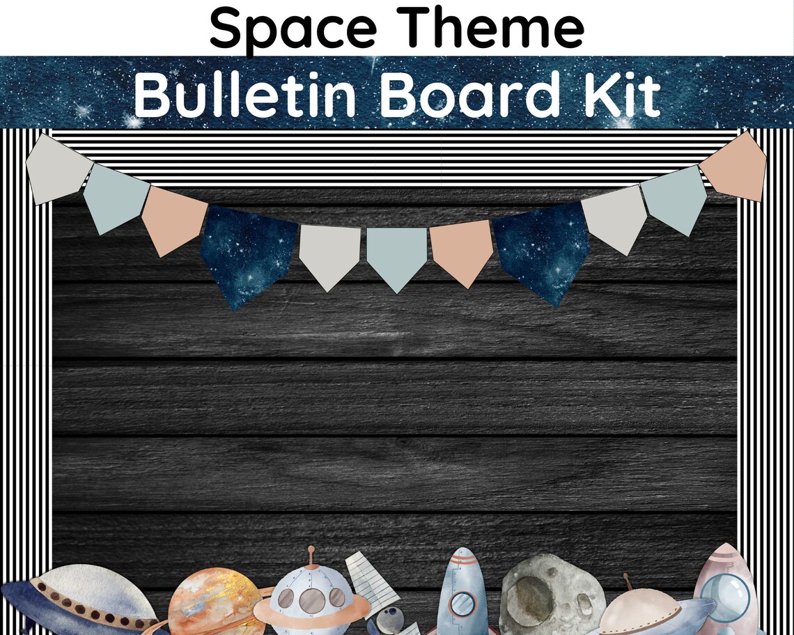 Space Theme Bulletin Board Kit - Etsy