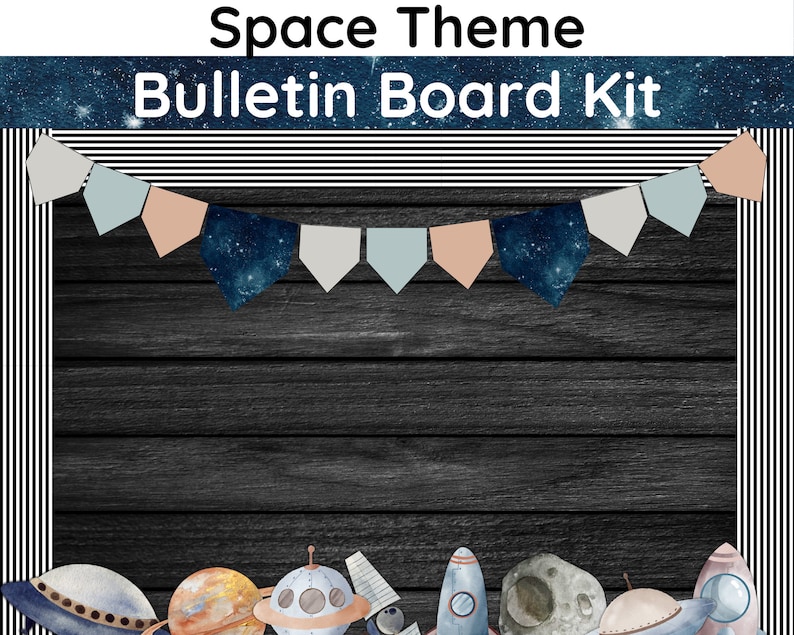 Space Theme Bulletin Board Kit - Etsy