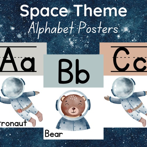 Space Theme Alphabet Posters - Etsy