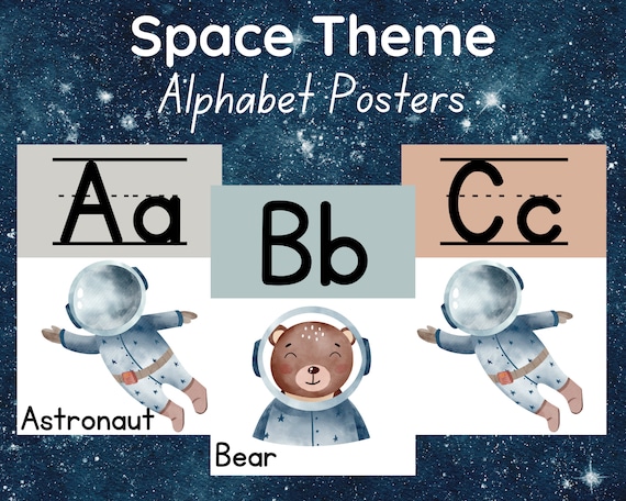 Space Theme Alphabet Posters - Etsy