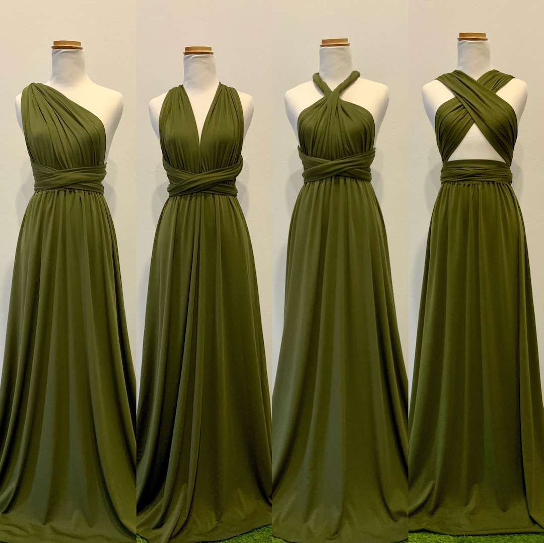 Army Green | Prom Dress | Bridesmaids Dress | Elegant Simple Multiway ...