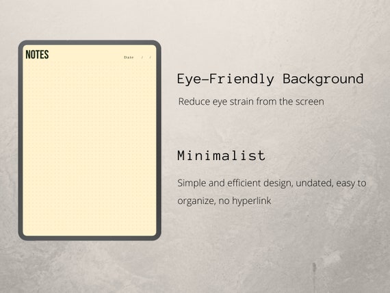 Eye-friendly Digital Notes Simple Undated Reduce Eye Strain - Etsy