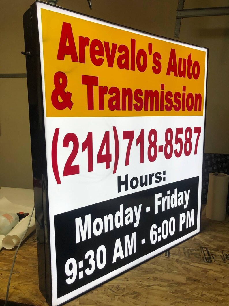 Personalized LED Box Sign - Custom Illuminated Business Signs - Indoor ...