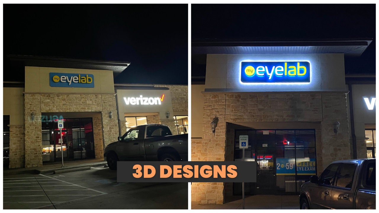 Custom 3D LED Light-up Business Signs | Personalized Exterior ...