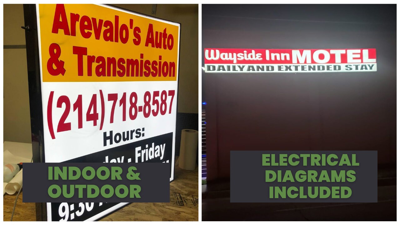 Custom Signs for Business - Box Illuminated Sign - Etsy
