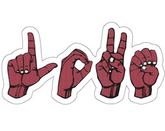 ILY ASL Sticker Deaf Artist Sticker Pack ASL Stickers I Love You Sign ...
