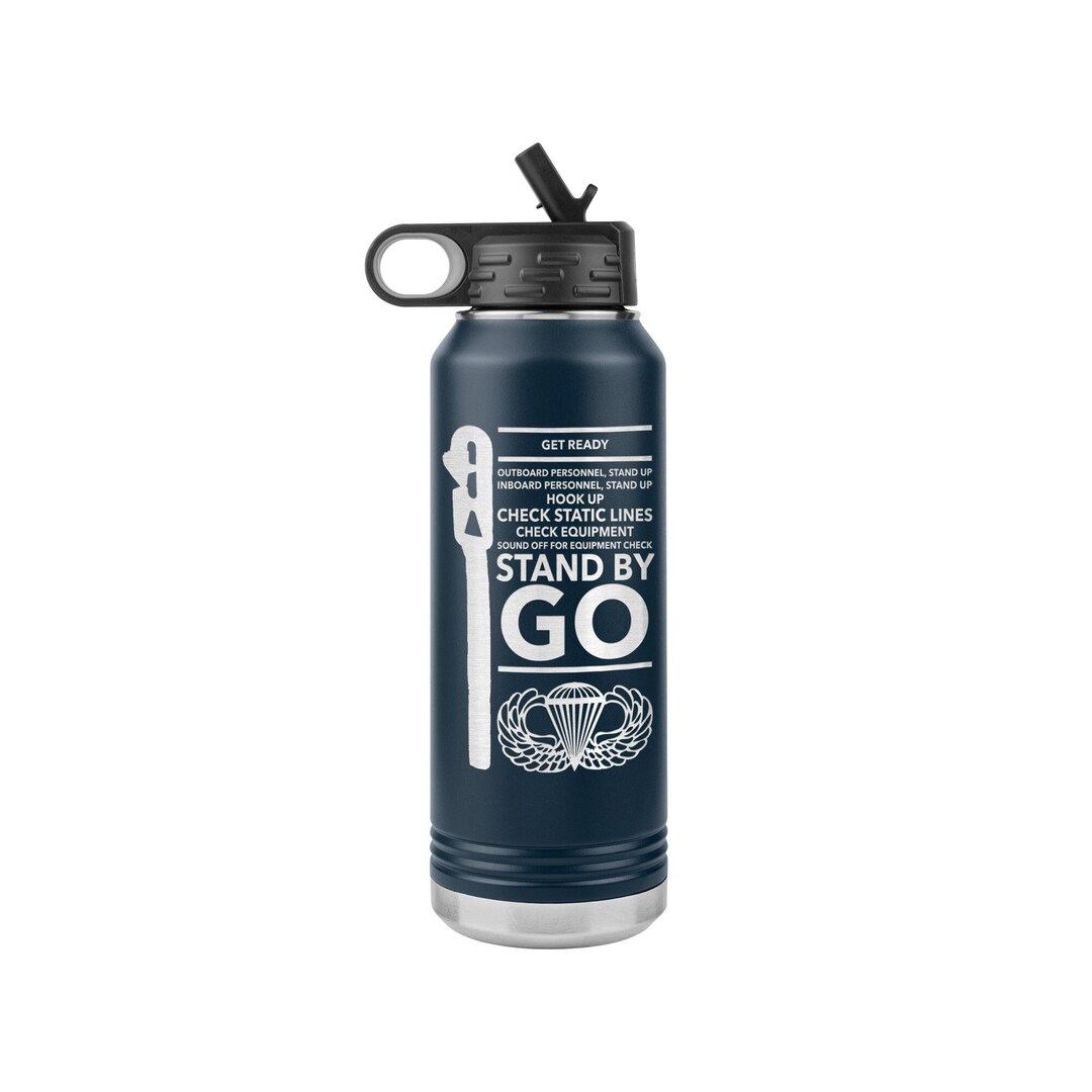 Airborne Static Line, Jumpmaster Commands Stainless Steel 32 Oz. Water ...