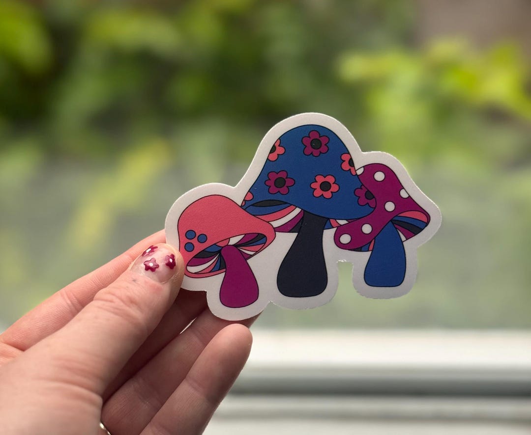 Genderfluid Mushroom Sticker, LGBTQIA+ Art, Shroomie Stickers, Pride Stickers - Etsy