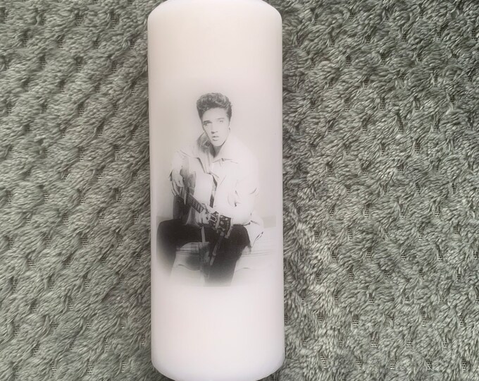 Elvis Presley Remembrance Design Hand Decorated Pillar Candle - Etsy UK