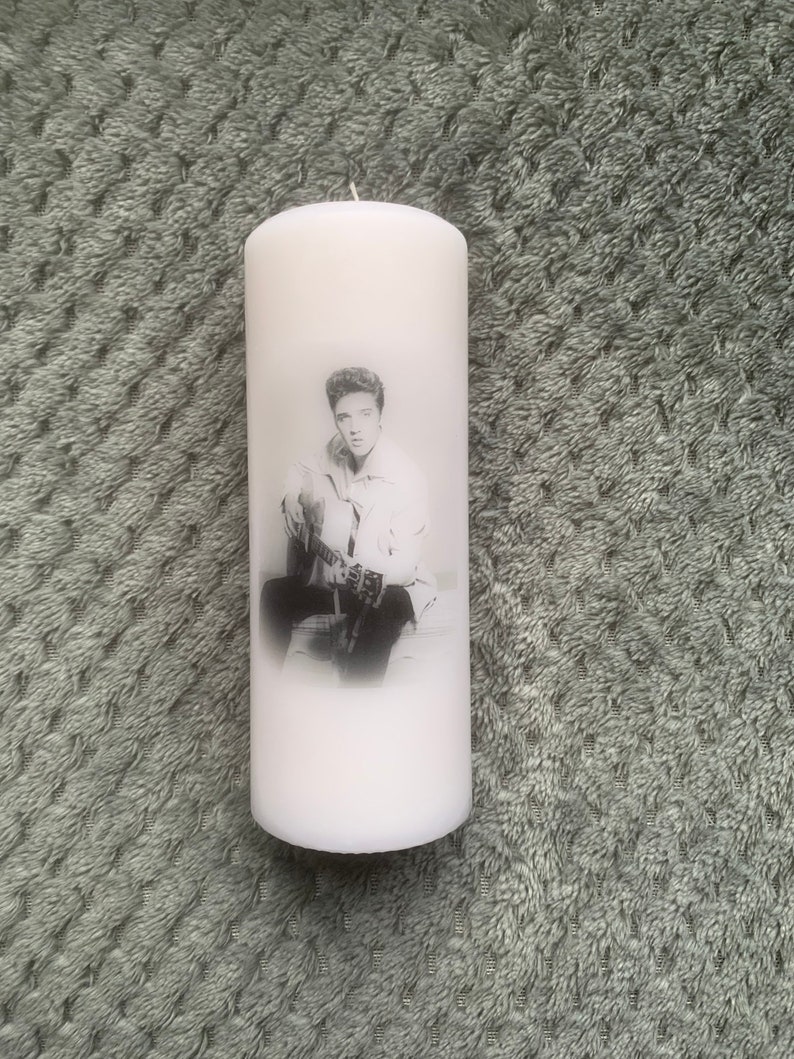 Elvis Presley Remembrance Design Hand Decorated Pillar Candle - Etsy UK