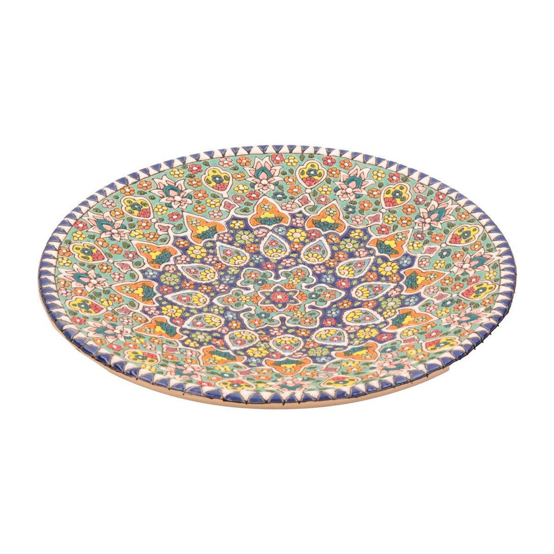 Plates Set Ceramic Flat Plate Handmade Floral Patterned Decor Plate ...