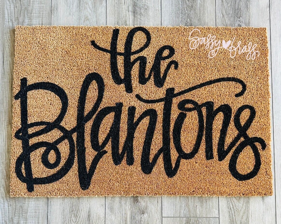 Personalized Hand Painted Door Mat / Rug - Etsy