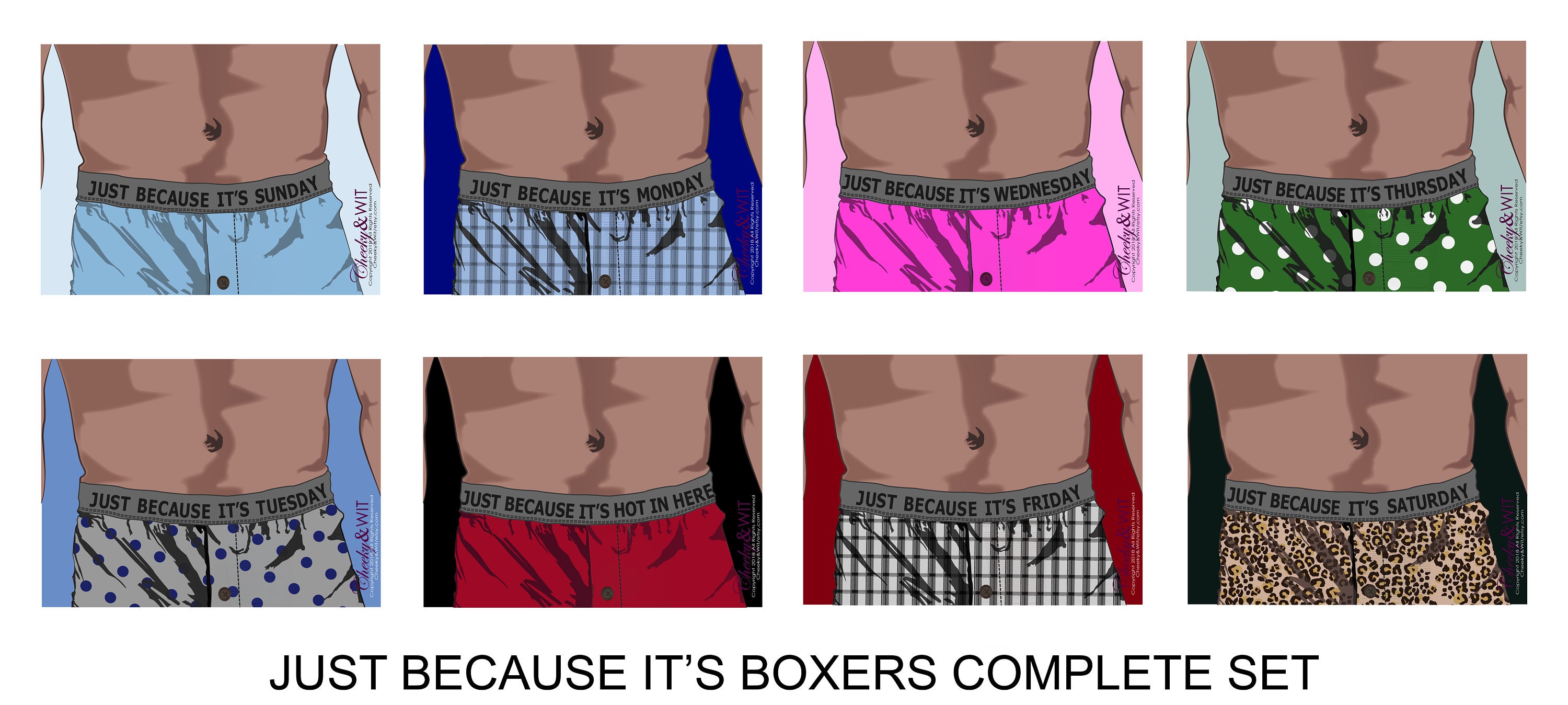 Days of the Week Boxers Wine Labels - Etsy