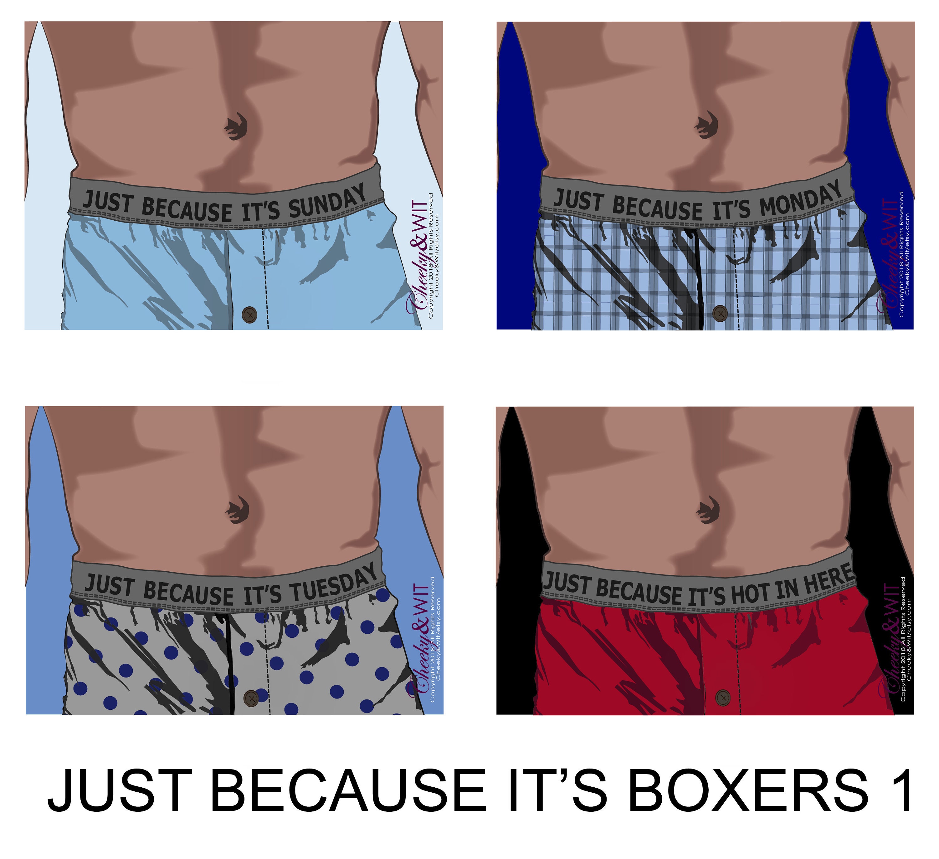 Days of the Week Boxers Wine Labels - Etsy