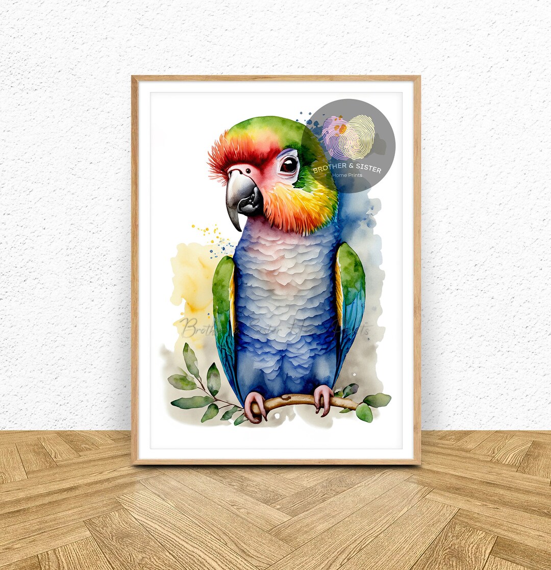Tropical Bird Print, Parrot Wall Art, Bird Photography, Large Printable ...