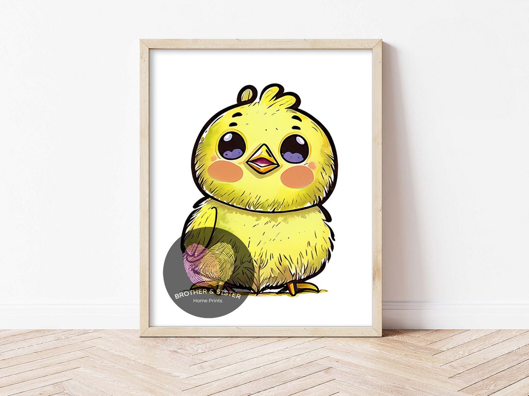 Baby Chicken Art, Farm Animal Prints, Nursery Decor, Baby Chick Print ...