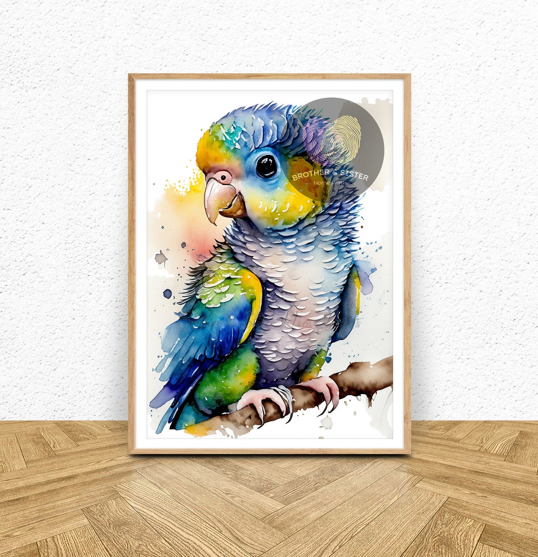 Parrot Wall Art Print, Nursery Print, Nursery Wall Art Print ...