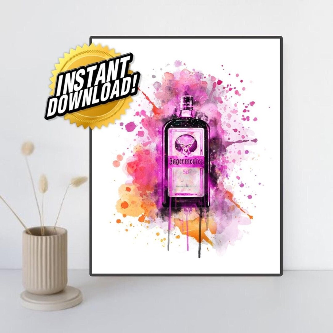 Jagermeister Bottle Design Print, Jager, Alcohol, Deutschland Flag ...