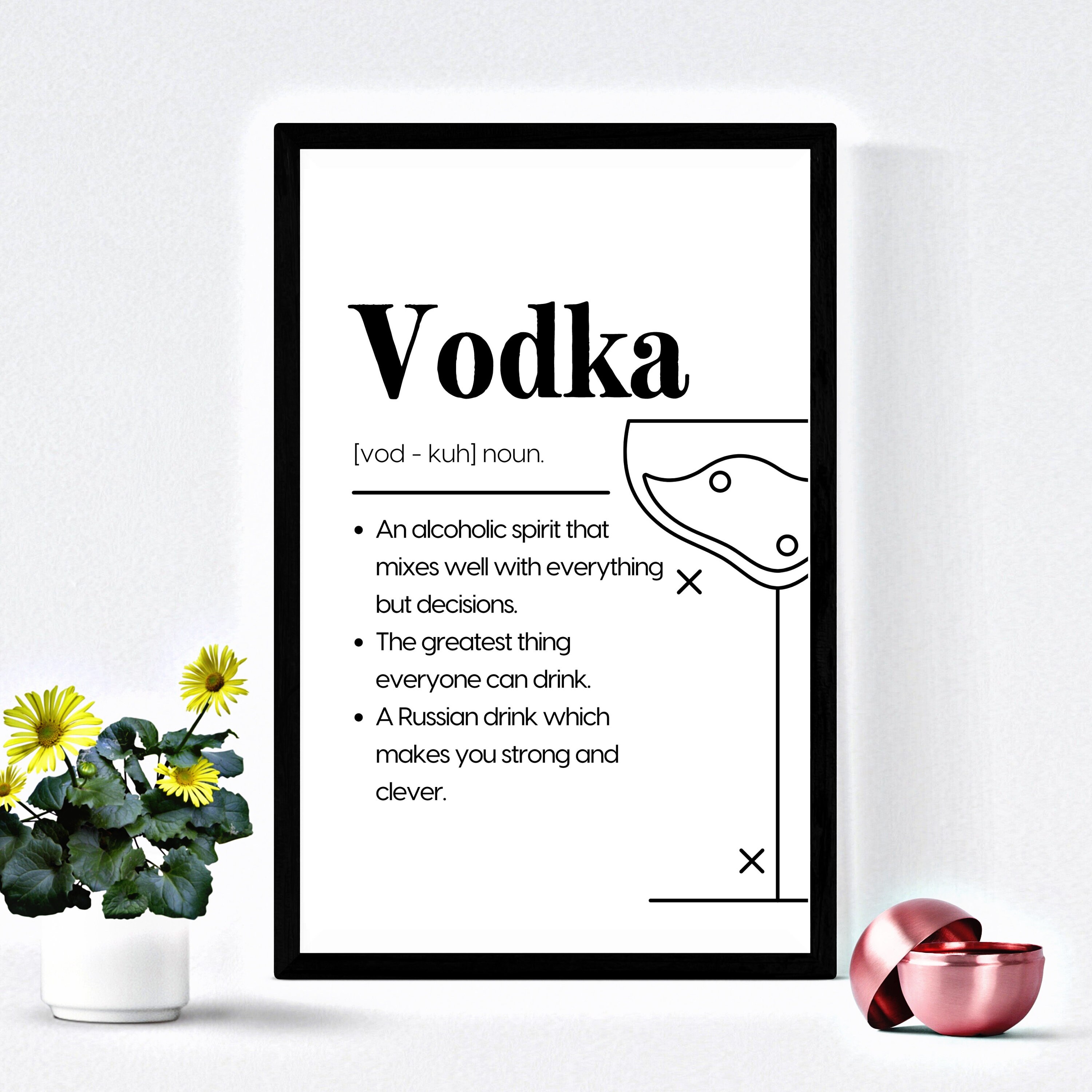 INSTANT DOWNLOAD Vodka Noun Wall Sign, Quote Message, Digital Print ...