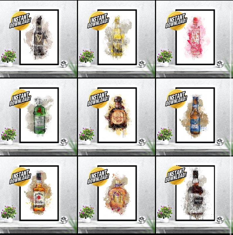 Bud Light Beer Abstract Art, Wall Home Decor, Cerveza, Beer Print ...