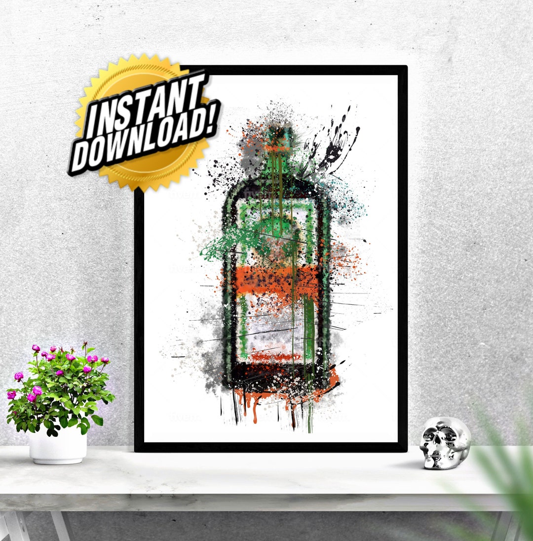 Jagermeister Bottle Design, Digital Wall Art, Printable, Painting ...