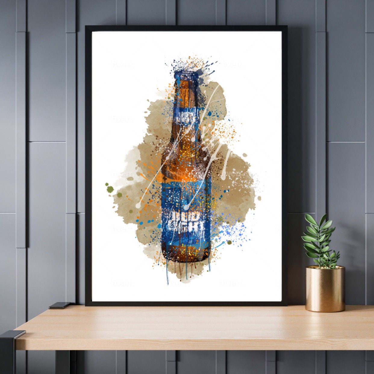 Bud Light Beer Abstract Art, Wall Home Decor, Cerveza, Beer Print ...