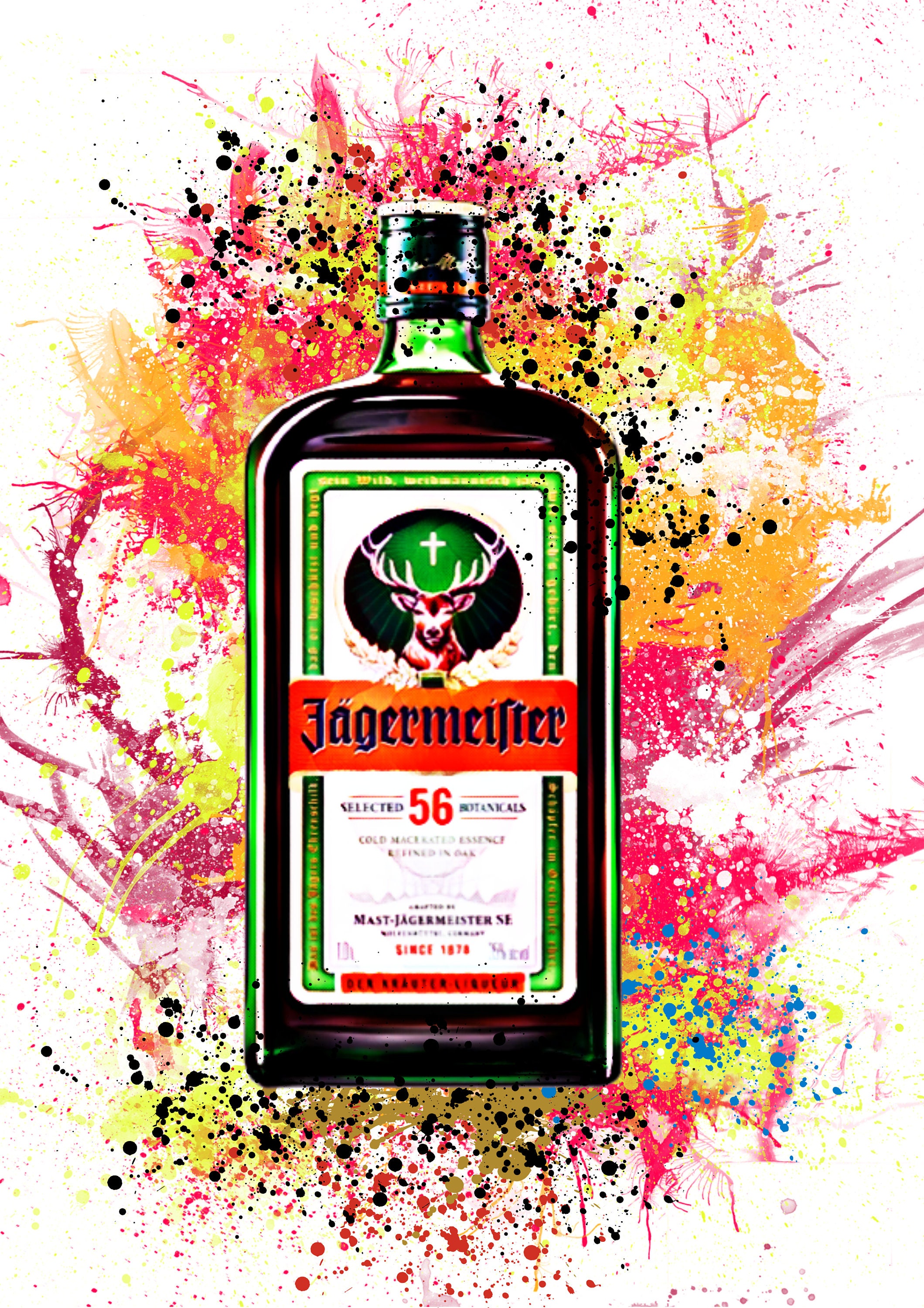Jagermeister Bottle Design, Digital Wall Art, Printable, Painting ...