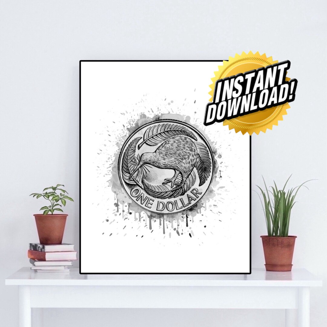 INSTANT DOWNLOAD! New Zealand 1 Dollar Coin, NZ, Aotearoa, Kia Ora ...