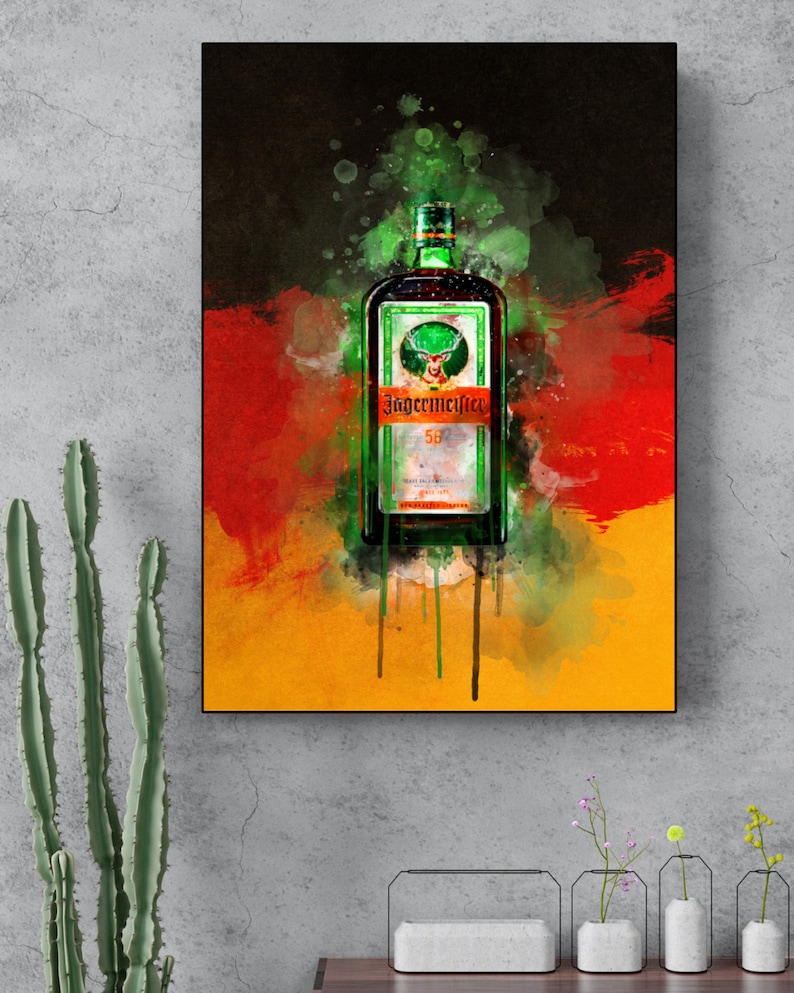 Jagermeister Bottle Design Print, Jager, Alcohol, Deutschland Flag ...