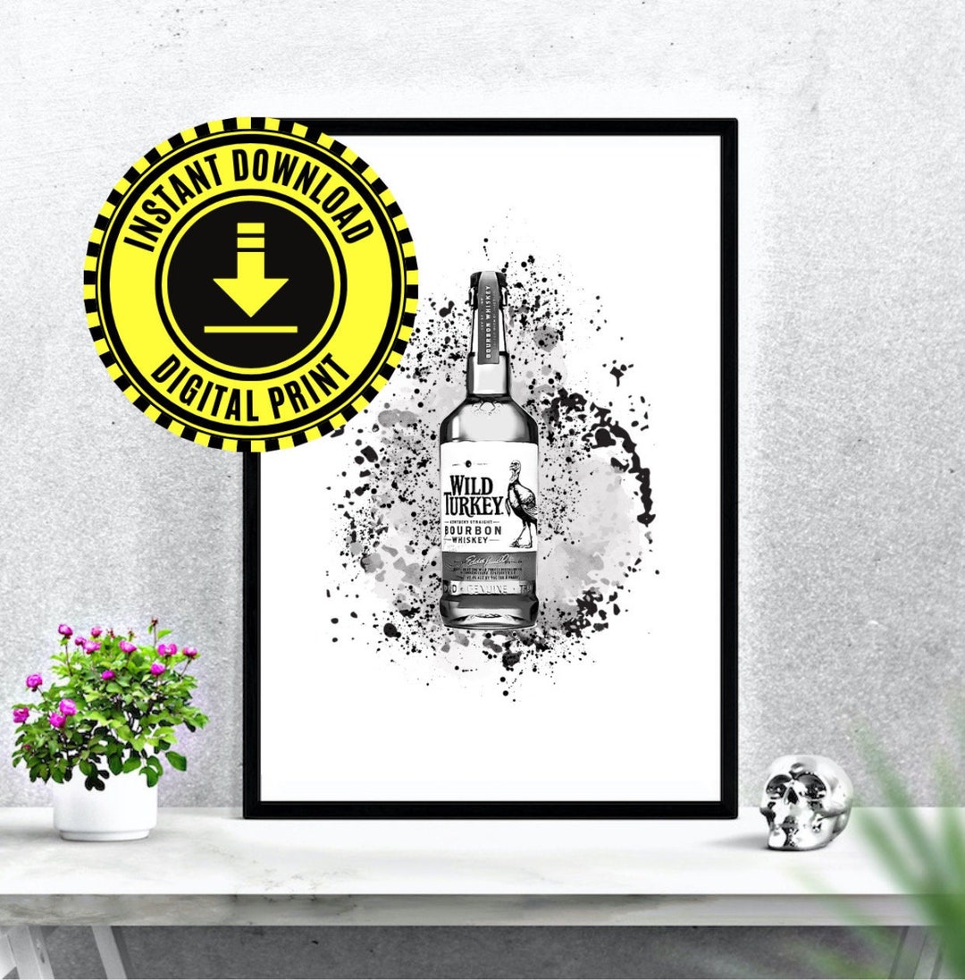 Wild Turkey Print, Wild Turkey Bottle, Wild Turkey Poster, Digital Wall ...