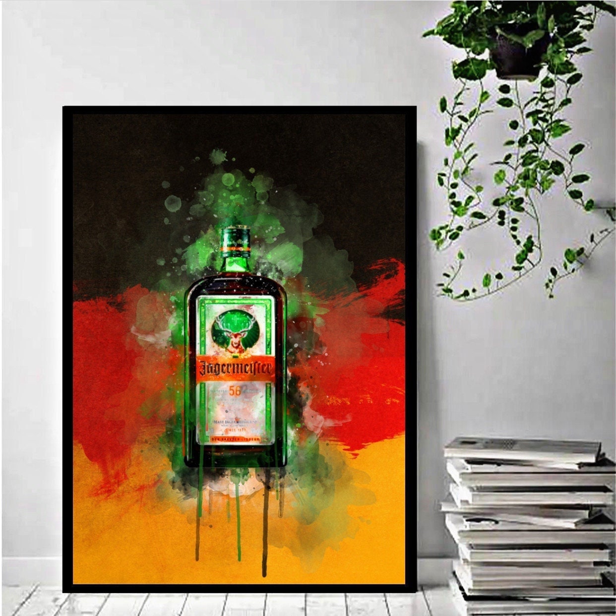 Jagermeister Bottle Design Print Jager Alcohol Deutschland - Etsy