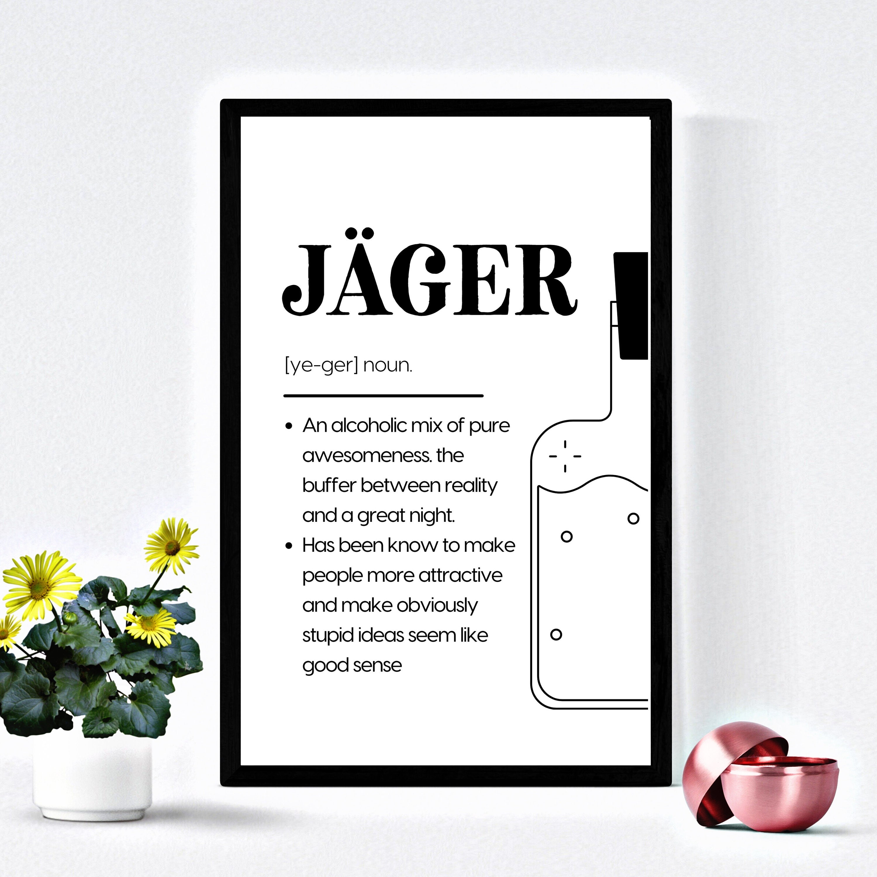INSTANT DOWNLOAD Jagermeister Noun Wall Sign, Digital Print, Jager ...