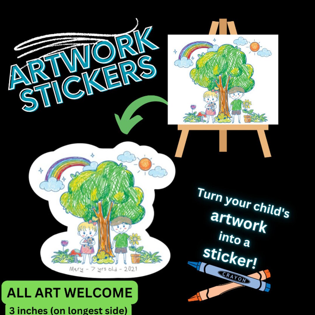 CUSTOM STICKERS Your Art 3 Inches Create Your Own Stickers Turn Your ...
