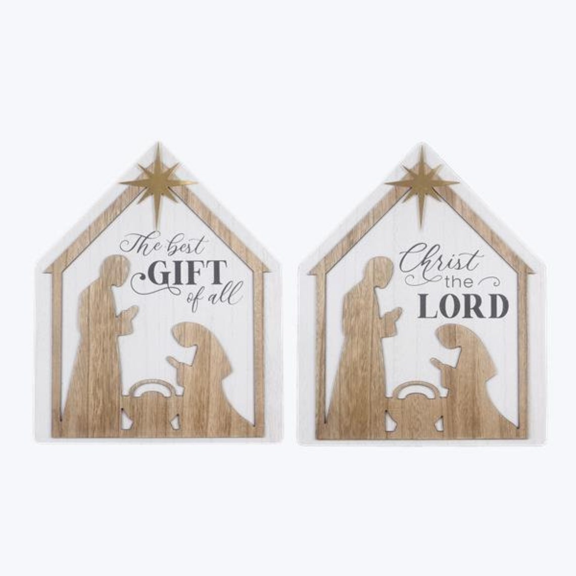 Wood Nativity Wall Sign 2 Assorted - Etsy