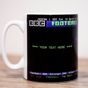 Personalised Retro Ceefax Mug Teletext Sports Coffee / Football Match ...