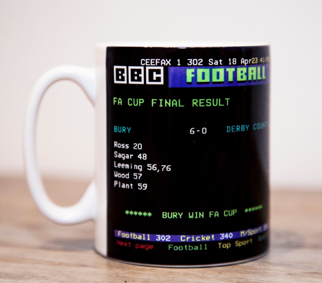 Personalised Retro Ceefax Mug Teletext Sports Coffee / Football Match ...