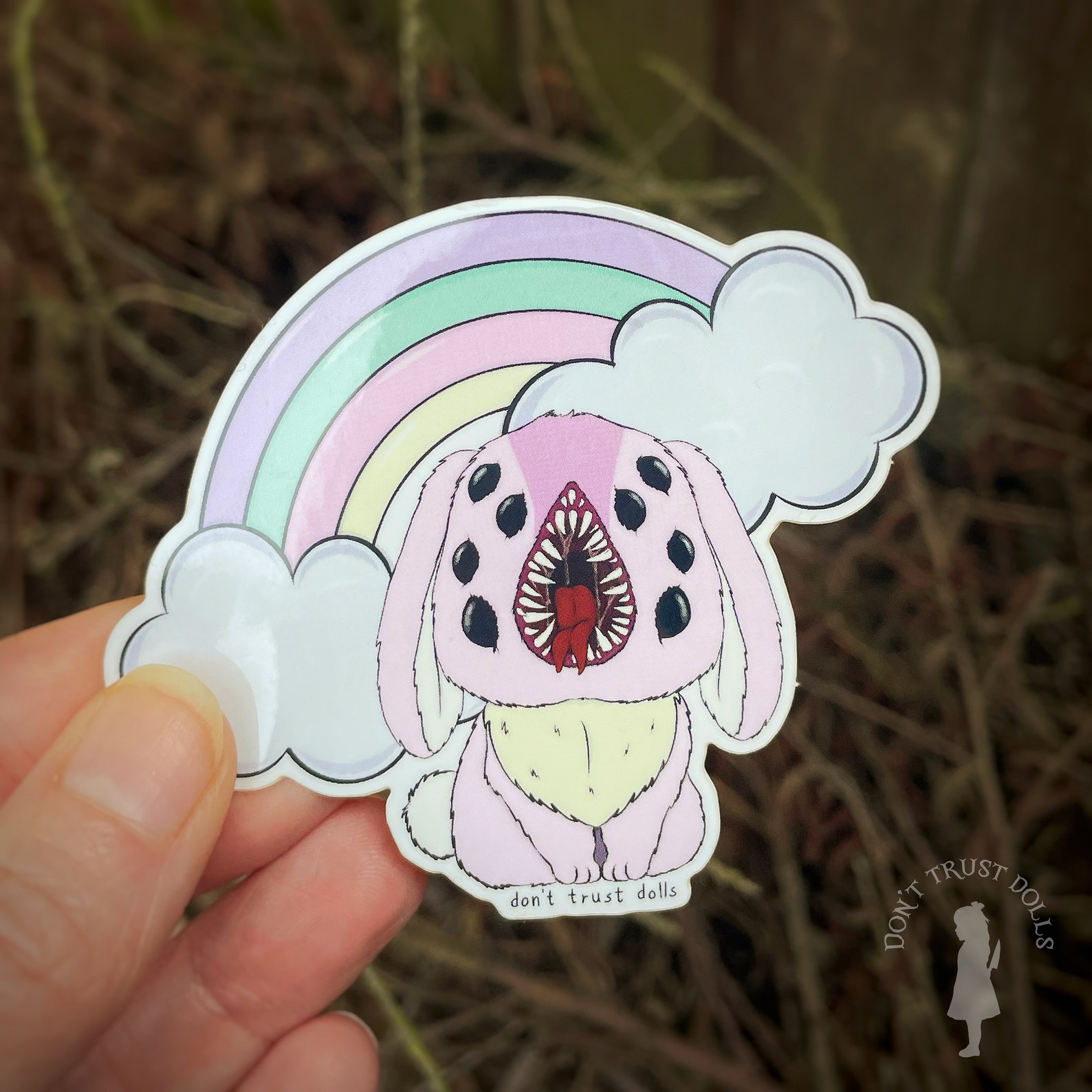 Rainbow Monster Bunny Rabbit Vinyl Decal Sticker Laptop - Etsy UK