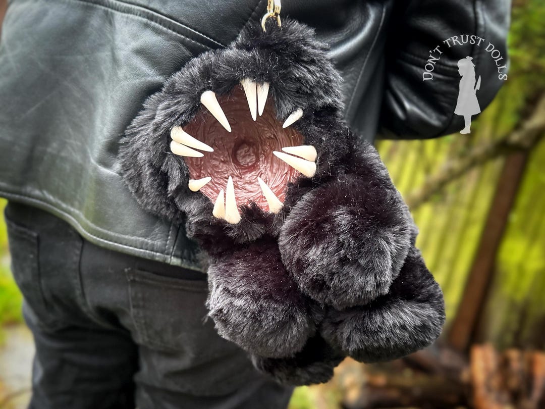 Creepy Teddy Bear Toothy Mouth Cross Body Bag. Plush Bag, Creepy Bag ...